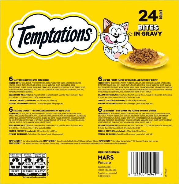TEMPTATIONS Chicken, Seafood, Backyard Cookout & Catnip Variety Pack ...