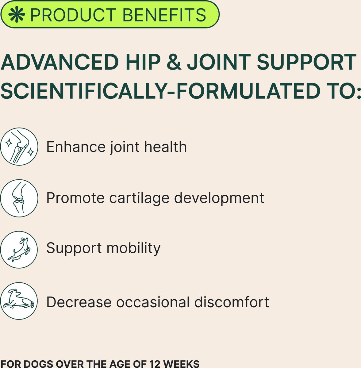 WUFFES Advanced Hip & Joint Supplement with Glucosamine & Chondroitin ...