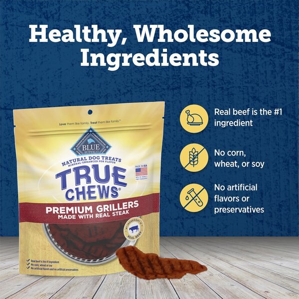 BLUE BUFFALO True Chews Premium Grillers with Real Steak Grain-Free Dog ...