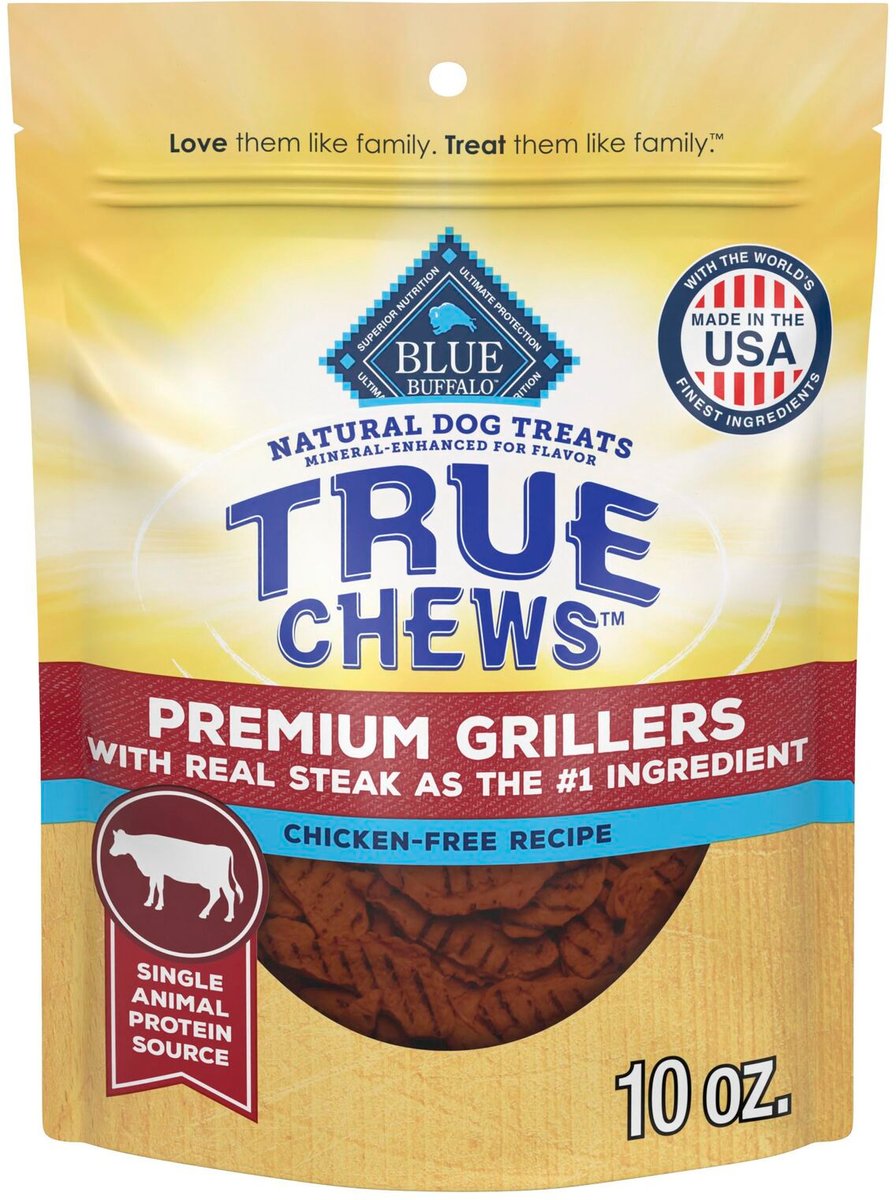 BLUE BUFFALO True Chews Premium Grillers with Real Steak Grain-Free Dog ...