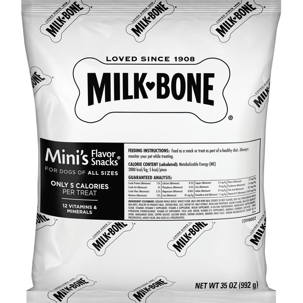 MILK-BONE Mini's Flavor Snacks Beef, Chicken & Bacon Flavored Biscuit ...