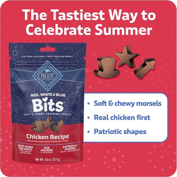BLUE BUFFALO Red White & Blue Bits Chicken Soft Moist Dog Treats, 4.5 ...