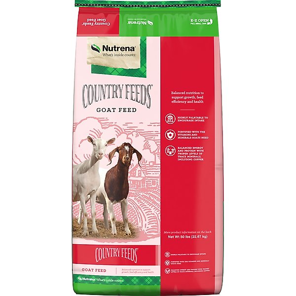 NUTRENA Country Feeds 16% Pellet with Deccox Medicated Goat Feed, 50-lb ...