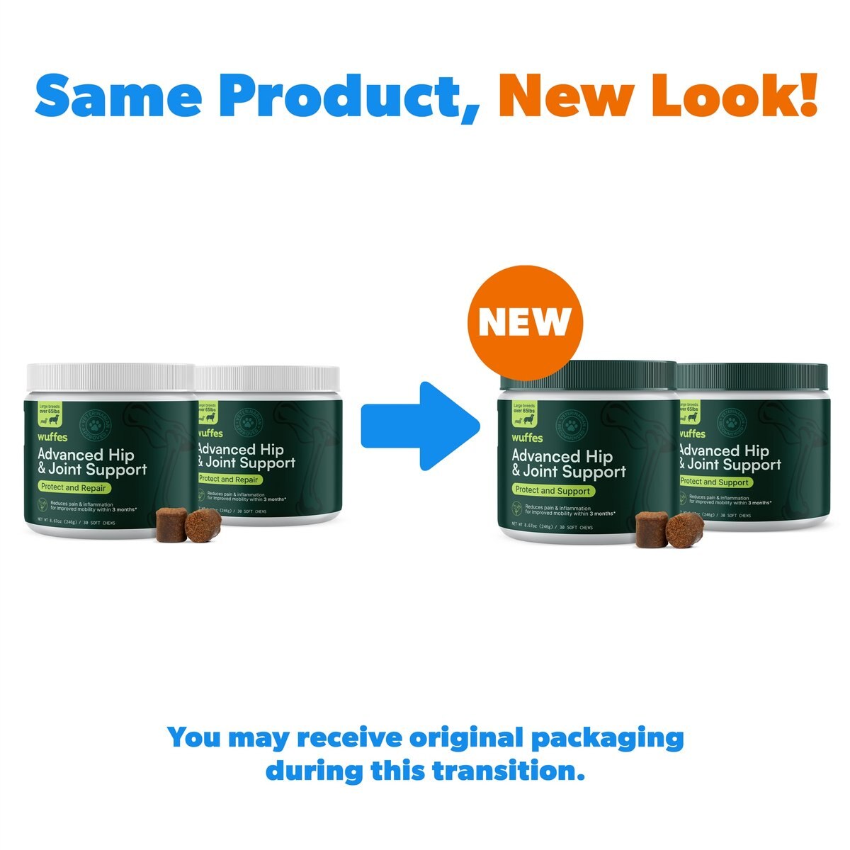 WUFFES Advanced Hip & Joint Supplement with Glucosamine & Chondroitin ...