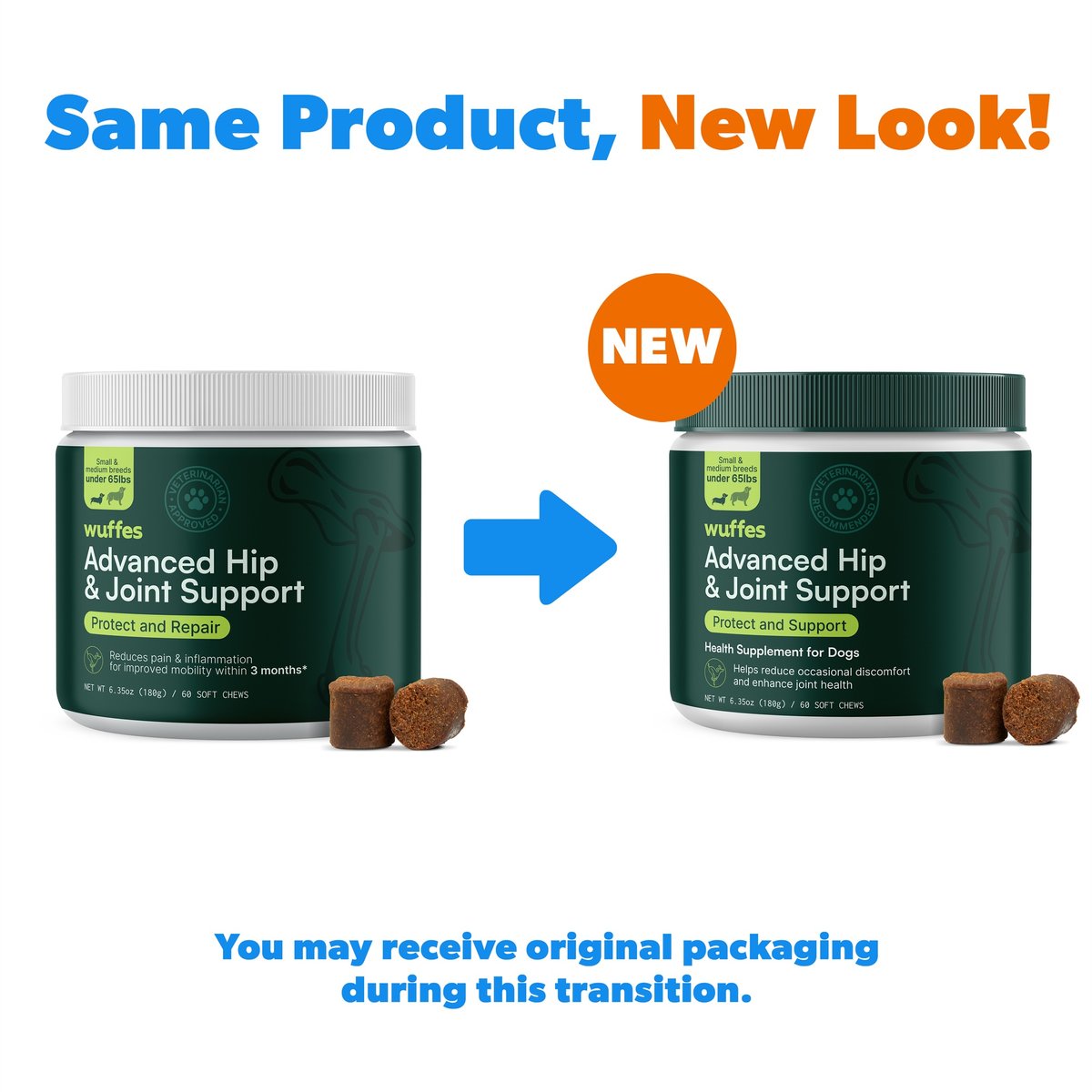 WUFFES Advanced Hip & Joint Supplement with Glucosamine & Chondroitin ...