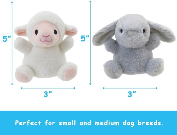 Out of Stock - LINZY TOYS Bunny & Lamb Squeaky Plush Dog Toys, White ...