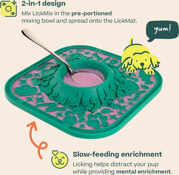 WOOF LickMat No Slip Silicone Dog Slow Feeder Mat, Lavender - Chewy.com