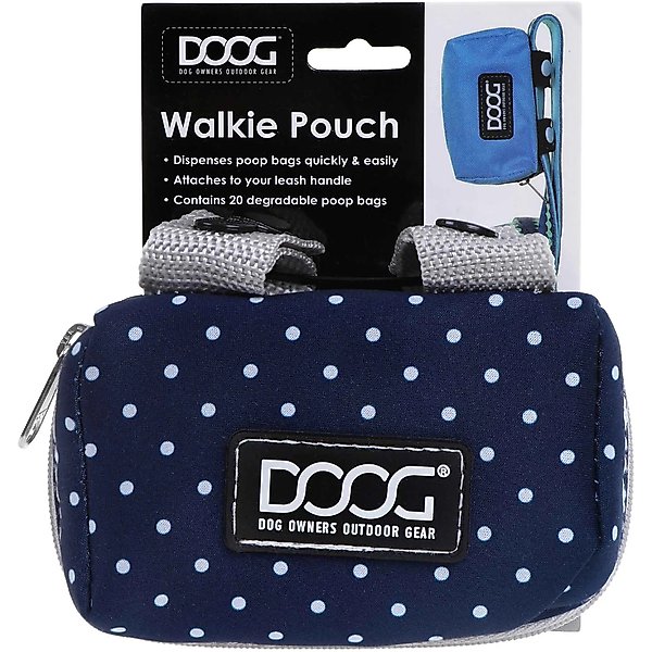 DOOG Walkie Dog Pouch Dog Poop Bag Dispenser, Navy/Red - Chewy.com