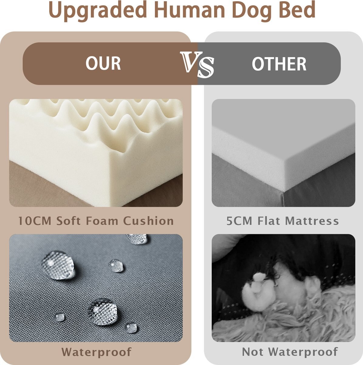 LOVMOR Oversized Human Dog Bed, Dark Grey - Chewy.com