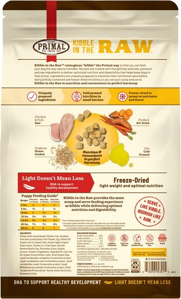 PRIMAL Kibble in the Raw Recipe Non-GMO Freeze-Dried Puppy Food, 24-oz ...