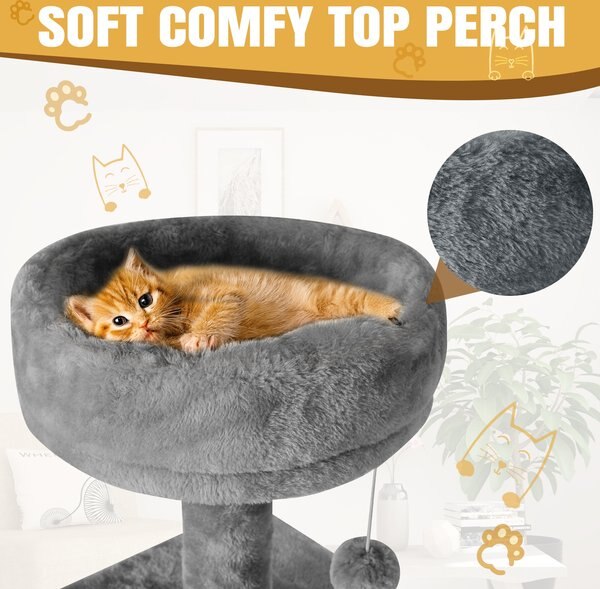 Out of Stock - TSCOMON Multi-Level 58-in Plush Cat Tree & Condo, Grey ...