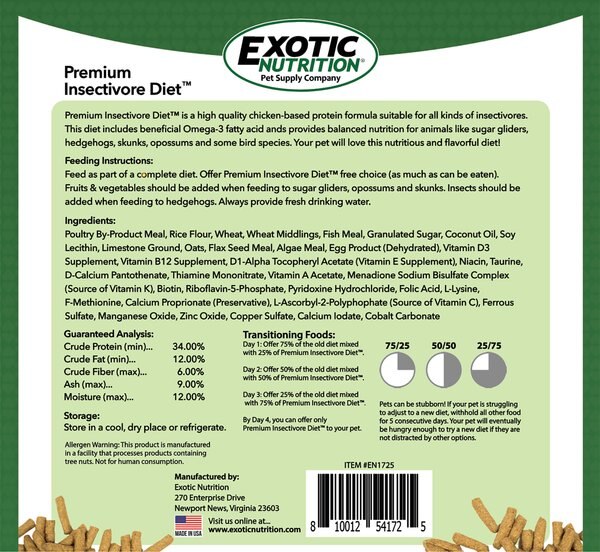 EXOTIC NUTRITION Premium Insectivore Diet, 2.5-lb bag - Chewy.com