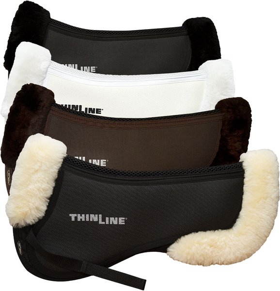 THINLINE Trifecta Horse Half Saddle Pad with Sheepskin Rolls, Natural ...
