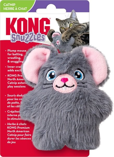 KONG Snuzzles Mouse Cat Toy, Grey, One Size - Chewy.com