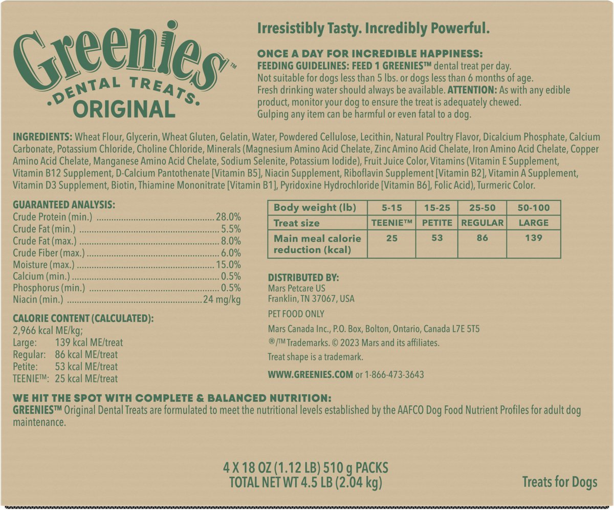 Out of Stock - GREENIES Regular Natural Original Chicken Flavor Dental ...