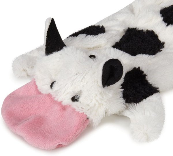 GRIGGLES Farm Friend Unstuffies Cow Squeaky Plush Dog Toy, Small ...