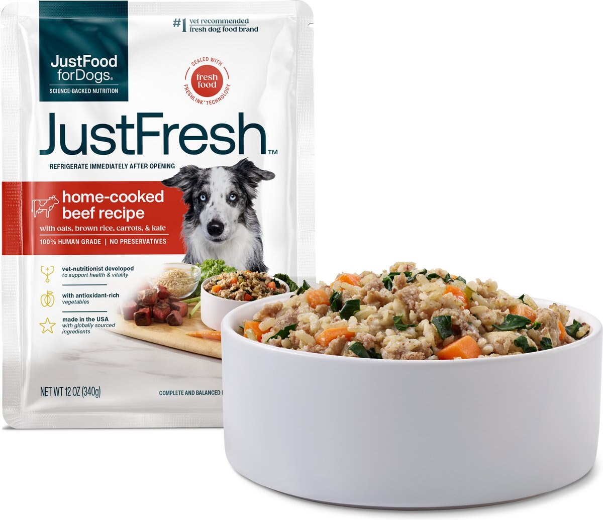 JUSTFOODFORDOGS JustFresh Human Grade Home-Cooked Beef Recipe Fresh Dog ...