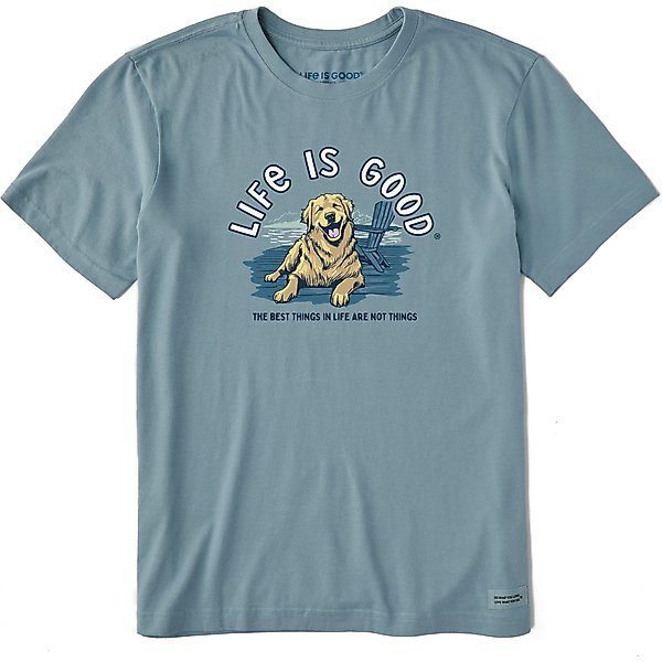 LIFE IS GOOD Men's Best Things Golden Dock Crusher Tee, Small - Chewy.com