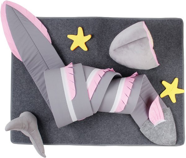 HAPPY & POLLY Fish Adventure Cat Sniffing Mat Tunnel, Grey - Chewy.com