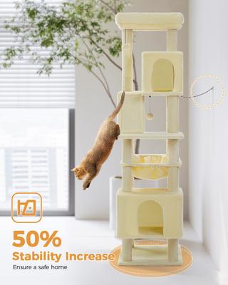 PAWZ ROAD 71-in Large Hammock Polyester Cat Tree & Condo, X-Large ...