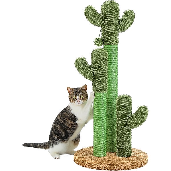 TRIXIE Pepino 35-in Plush Platform Cat Scratching Post - Chewy.com