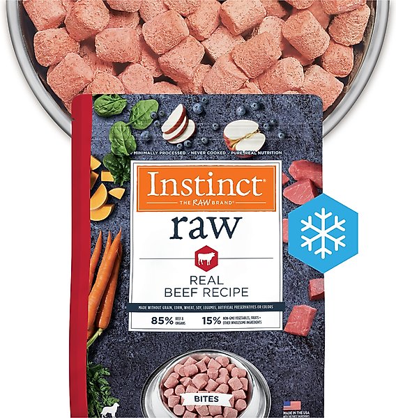 INSTINCT Raw Frozen Adult Bites Grain-Free Real Beef Recipe Dog Food, 6 ...