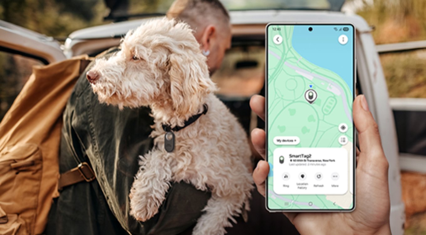 SAMSUNG Galaxy SmartTag2 Bluetooth Tracker Dog Pet Finder Tag, Black ...