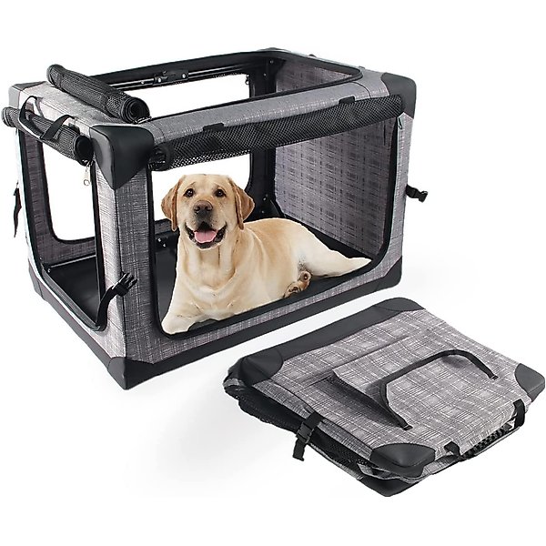 MIRAPET USA Airline Travel Carrier Dog & Cat Crate, Black, Medium ...