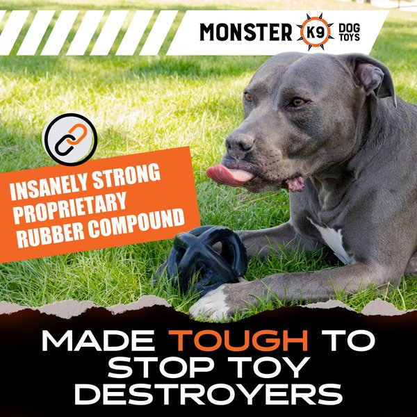 MONSTER K9 DOG TOYS Indestructible Ring Ball, Black - Chewy.com