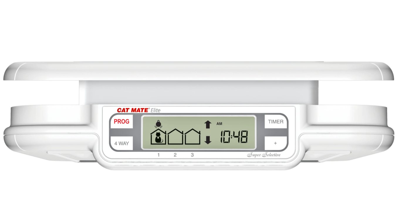 CAT MATE Elite Super Selective Microchip & I.D. Disc Cat Flap, White ...