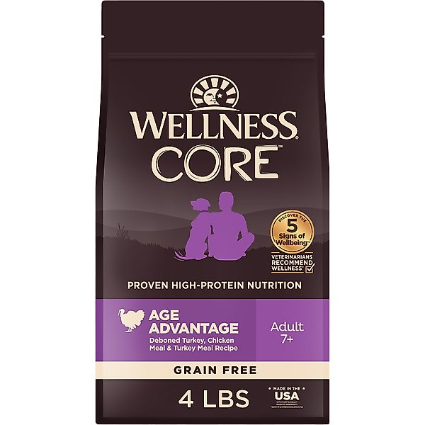 WELLNESS CORE Grain-Free Senior Deboned Turkey Recipe Dry Dog Food, 4 ...