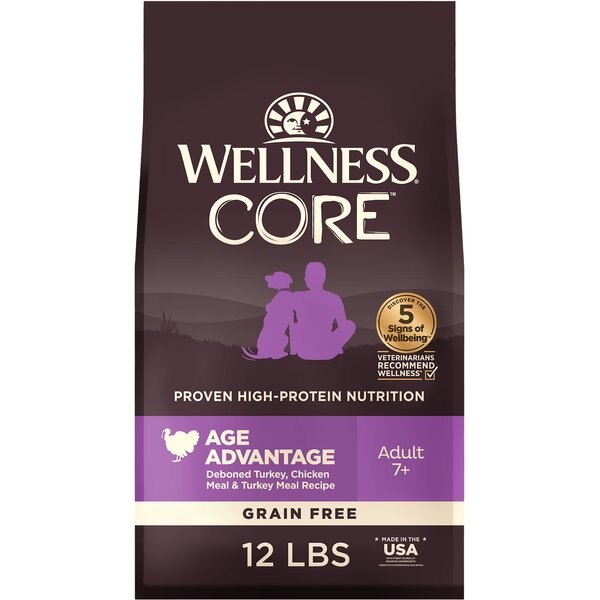WELLNESS CORE Grain-Free Senior Deboned Turkey Recipe Dry Dog Food, 12 ...