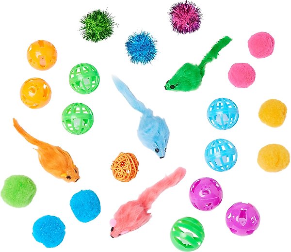 MULTIPET Value Pack Cat Toy, Assorted Colors, 24-pack - Chewy.com