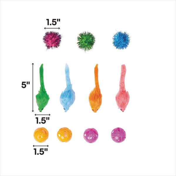 MULTIPET Value Pack Cat Toy, Assorted Colors, 24-pack - Chewy.com