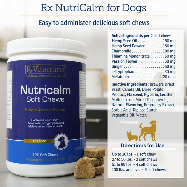 RX VITAMINS Nutricalm Soft Chews Supplement for Dogs, 120 count - Chewy.com