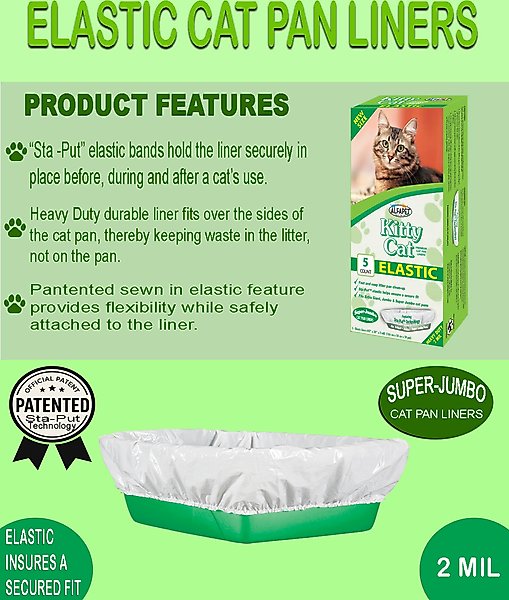 ALFA PET Kitty Cat Elastic Cat Litter Box Liners, Super Jumbo - Chewy.com