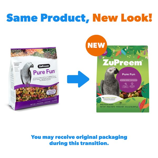 ZUPREEM Pure Fun Parrot & Conure Bird Food, 2-lb bag - Chewy.com