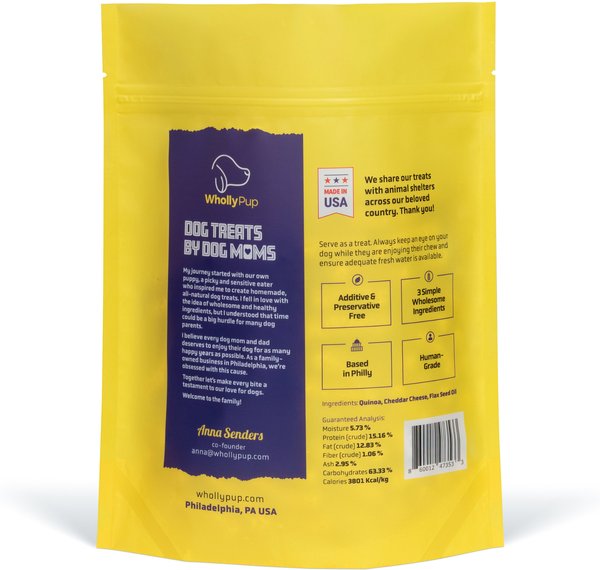 WHOLLY PUP Pupitos Quinoa & Cheddar Cheese Puffs Crunchy Dog Treats, 4 ...