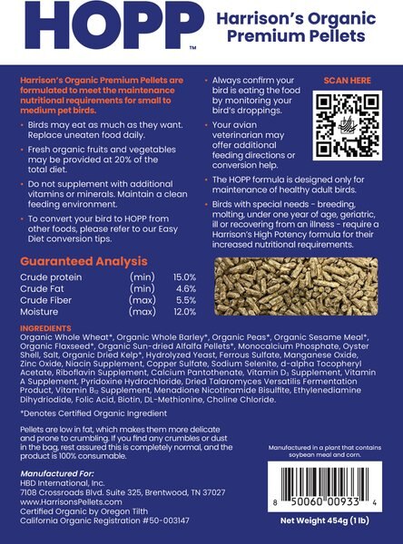 Out of Stock - HARRISON'S BIRD FOODS Organic Premium Pellet Bird Food ...