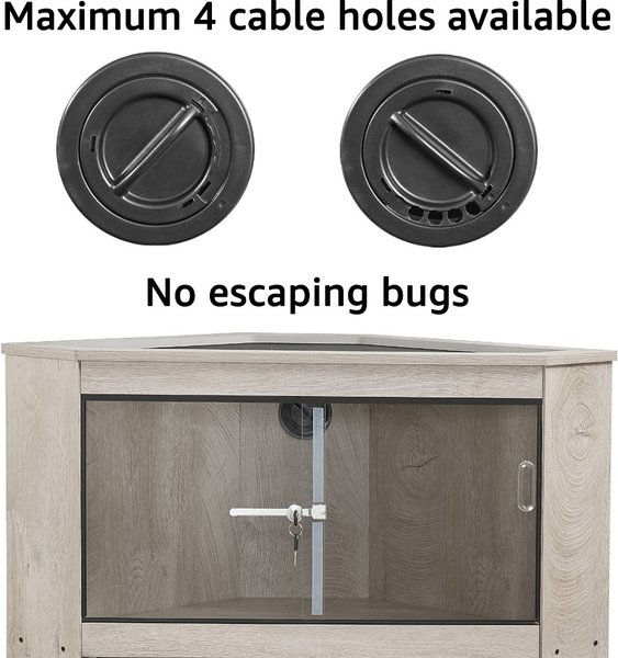 Discontinued - UNIPAWS Corner Reptile Terrarium with Storage, Wood, 28 ...