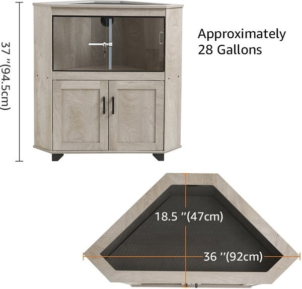 Discontinued - UNIPAWS Corner Reptile Terrarium with Storage, Wood, 28 ...