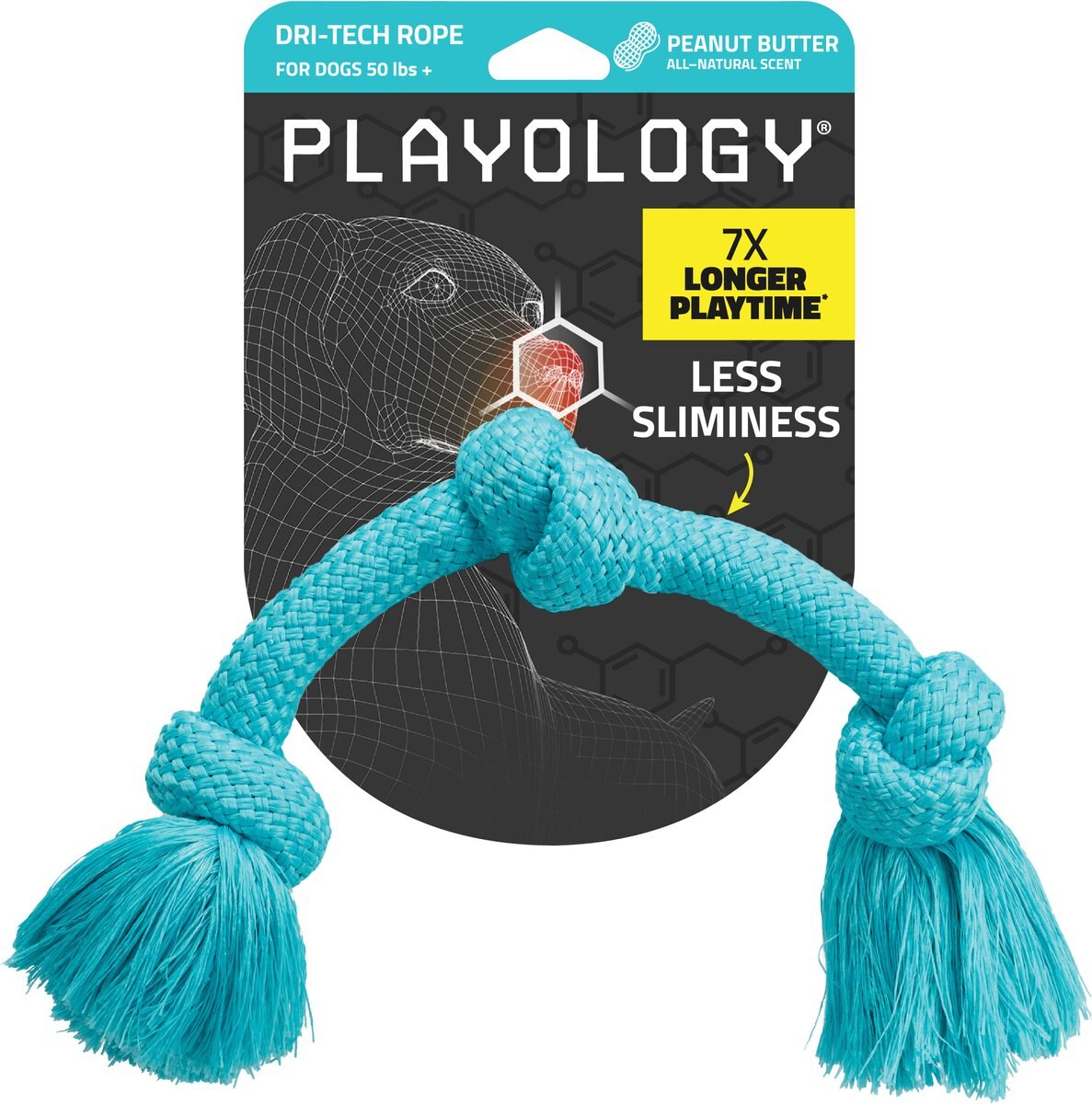 PLAYOLOGY Peanut Butter Scented Dri-Tech Rope Dog Toy, Jumbo - Chewy.com