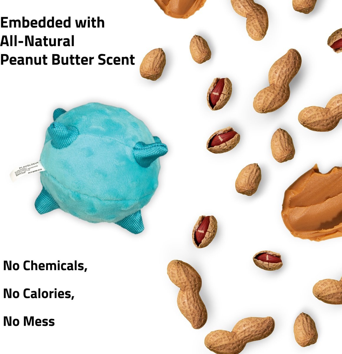 PLAYOLOGY Peanut Butter Scented Young & Active Sensory Ball Dog Toy ...