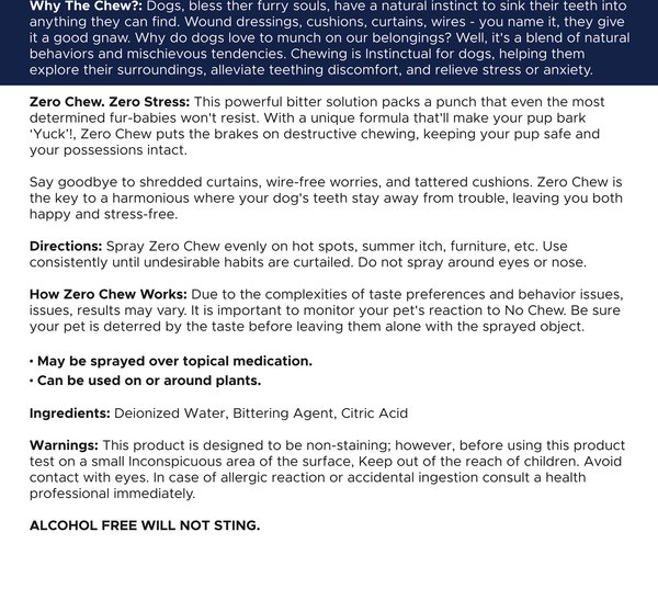 HEALTHY PUP Zero Chew Dog & Cat Deterrent Spray, 8-fl oz bottle, 2 ...