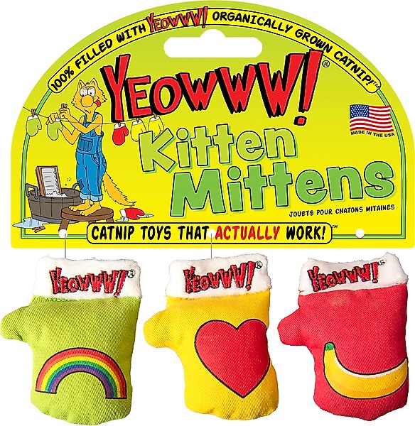 YEOWWW! Kitten Mittens Cat Toy, 3 count - Chewy.com