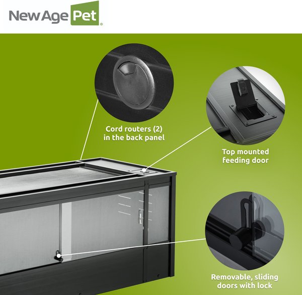 NEW AGE PET ECOFLEX Mojave Reptile Enclosure, Black, 150-gal - Chewy.com