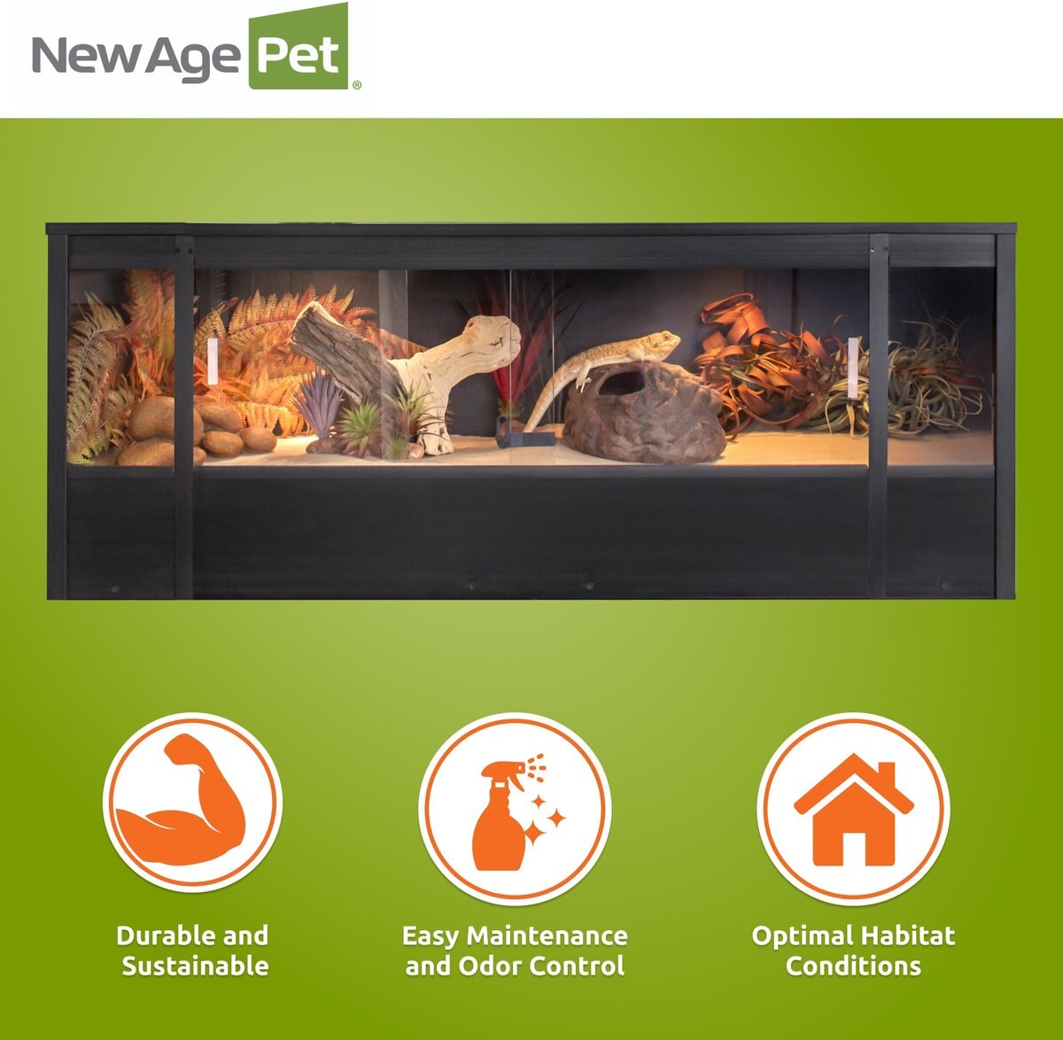 NEW AGE PET ECOFLEX Mojave Reptile Enclosure, Black, 150-gal - Chewy.com