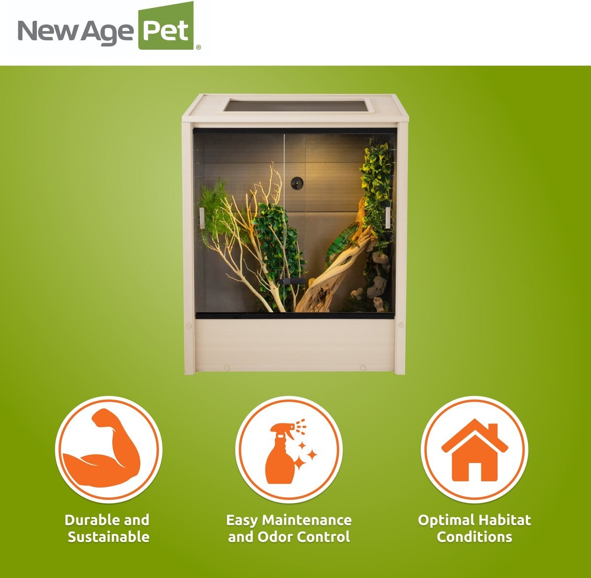 NEW AGE PET Madagascar Vertical Chameleon & Arboreal Reptile Terrarium ...