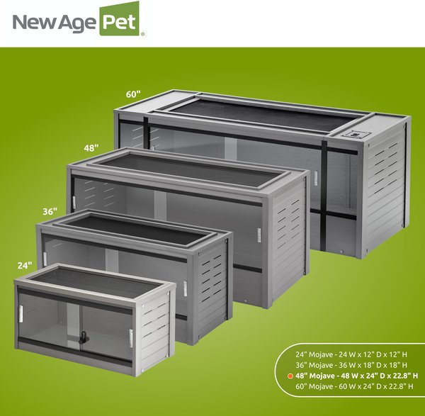 NEW AGE PET ECOFLEX Mojave Reptile Enclosure, Grey, 120-gal - Chewy.com