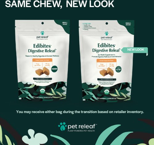 PET RELEAF Edibites Digestive Releaf Organic Sweet Potato Flavored Chew ...